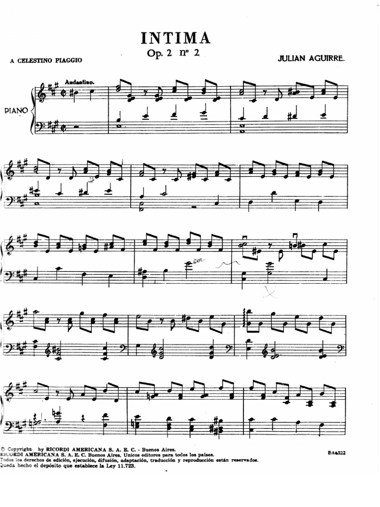 Julián Aguirre Intima no.2 | PDF