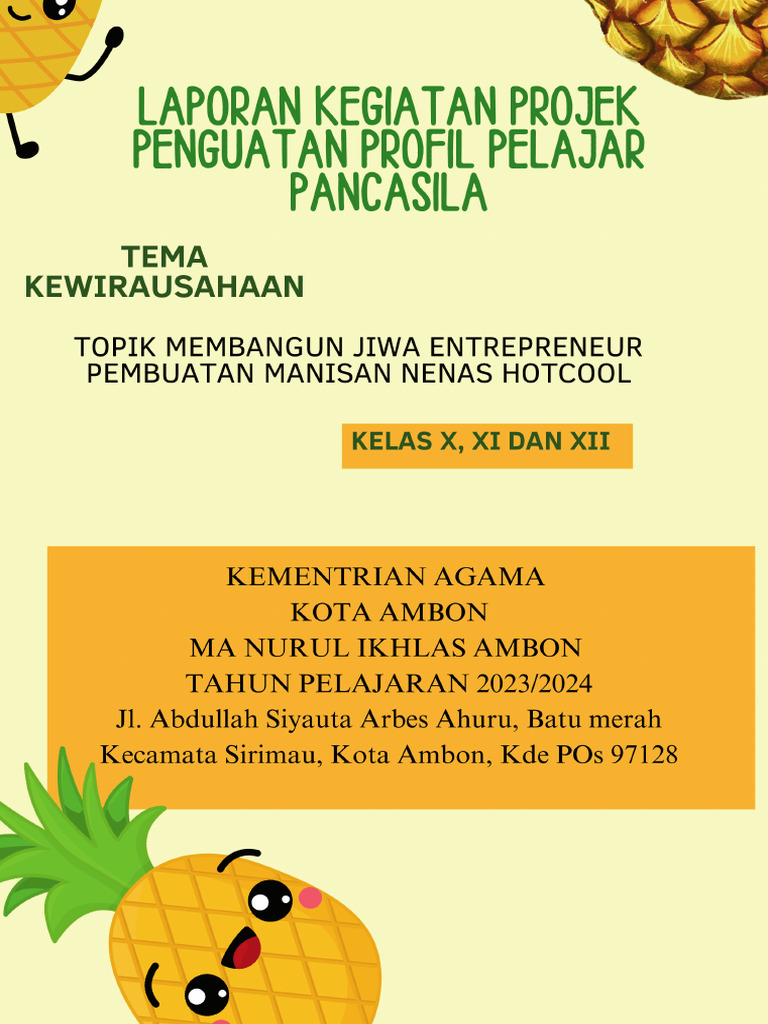 LAPORAN P5 TEMA KEWIRAUSAHAAN 23 (A4) Ok | PDF