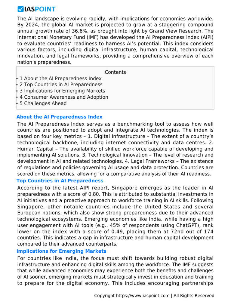 AI Preparedness Index 2024 | PDF | Artificial Intelligence | Intelligence (AI) & Semantics