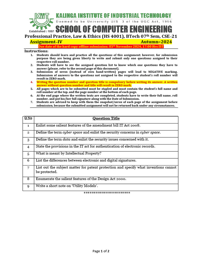 Assignment-IV PPLE (HS4001) CSE-21 Autumn-2024 | PDF