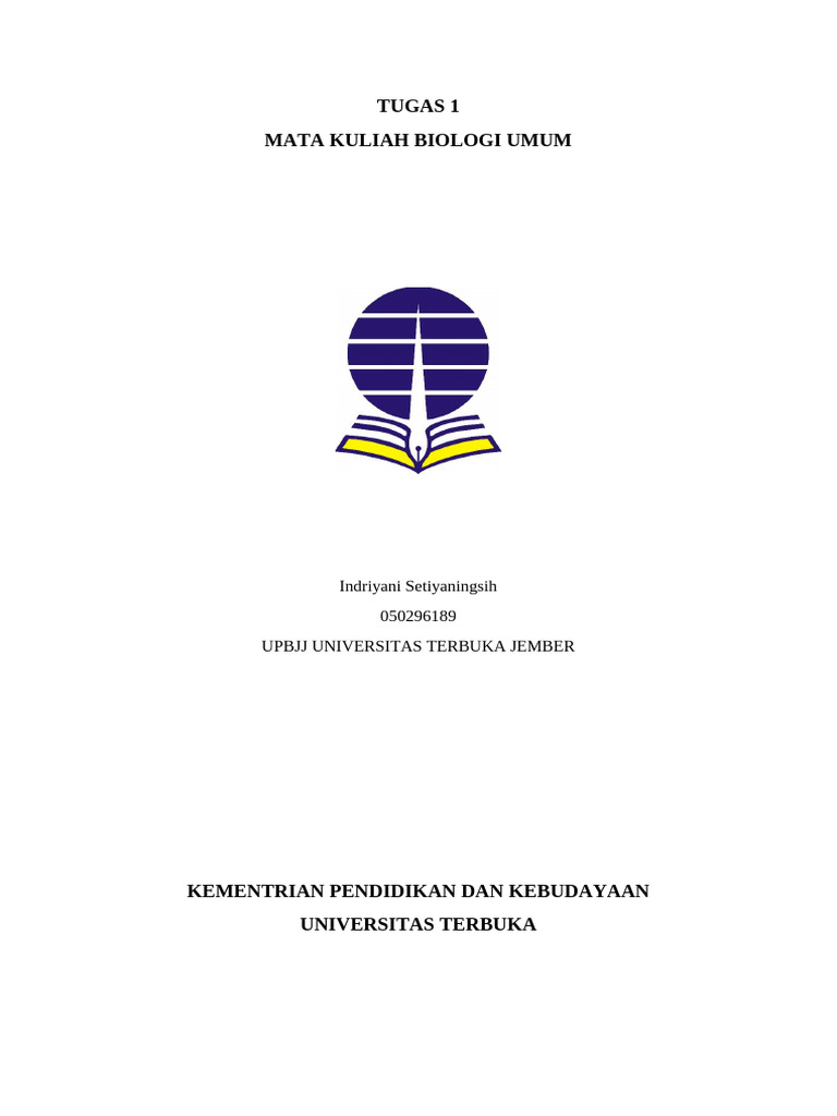 Indriyani S - 050296189 - Tugas 1 Biologi Umum | PDF