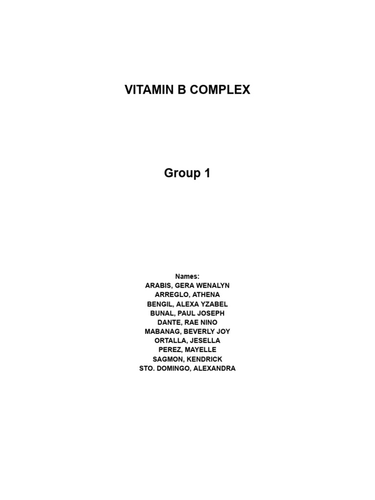 Essential Guide to Vitamin B Complex | PDF