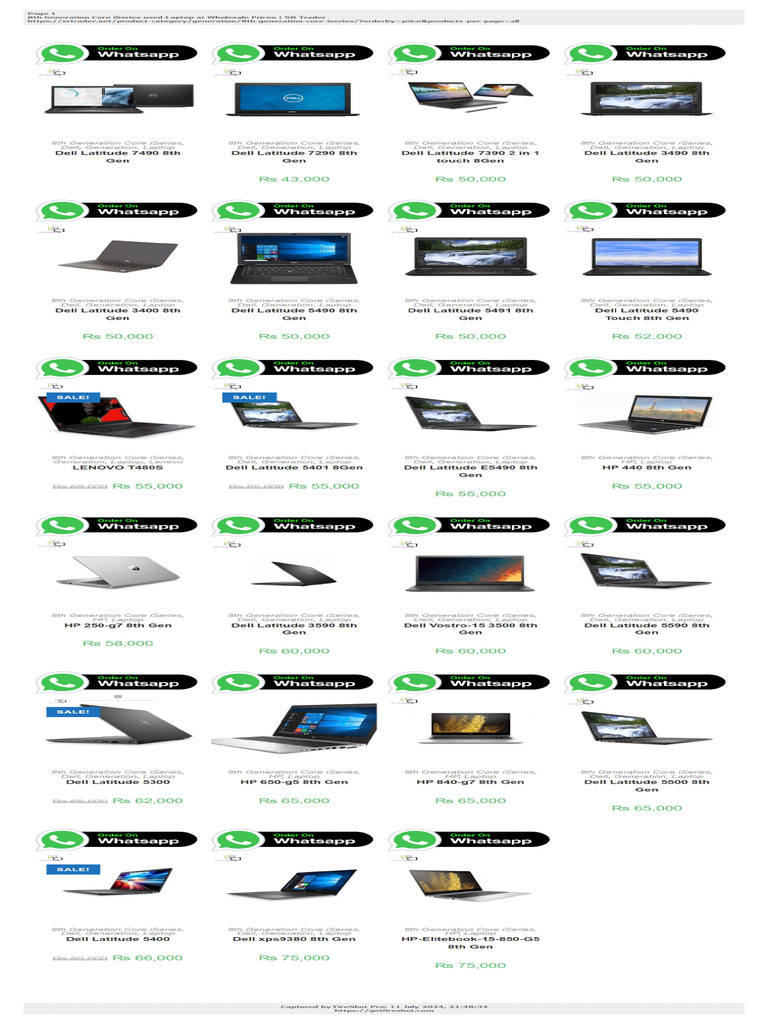 8th Generation Core ISeries Used Laptop at Wholesale Prices I SR Trader ...
