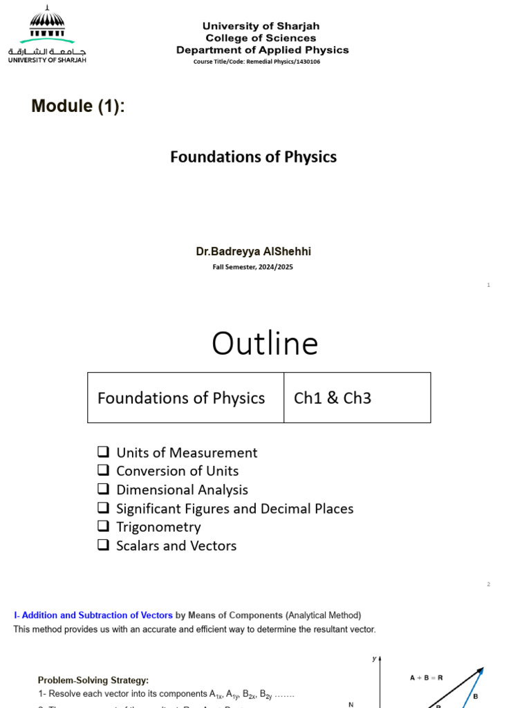 RP Slides - Ch3 - Sec 1-3-Sec 51H-ClassNote - Part 2 | PDF | Euclidean Vector | Physics