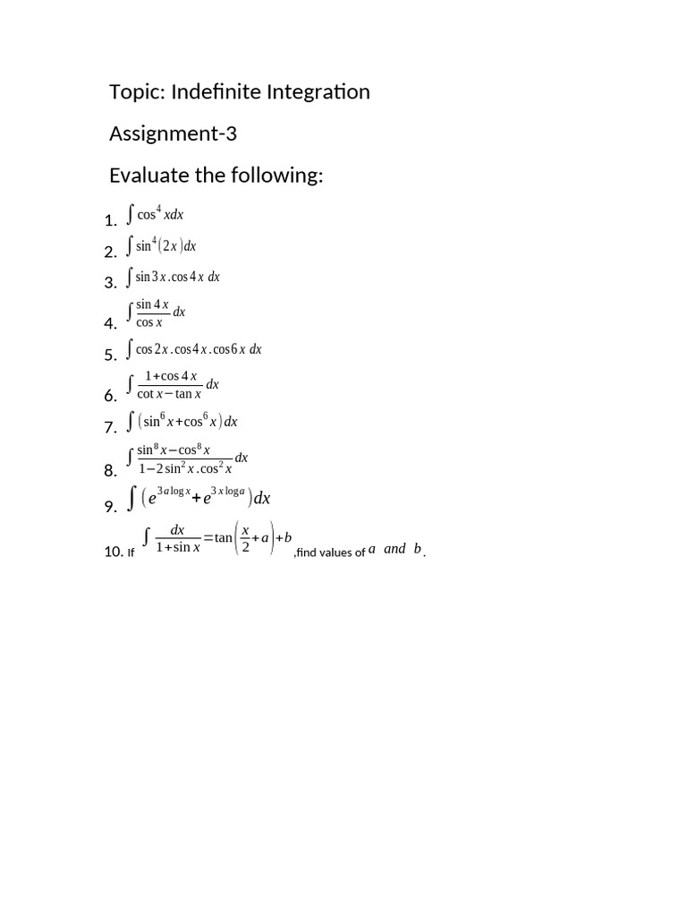 Indefinite Integration 3 | PDF