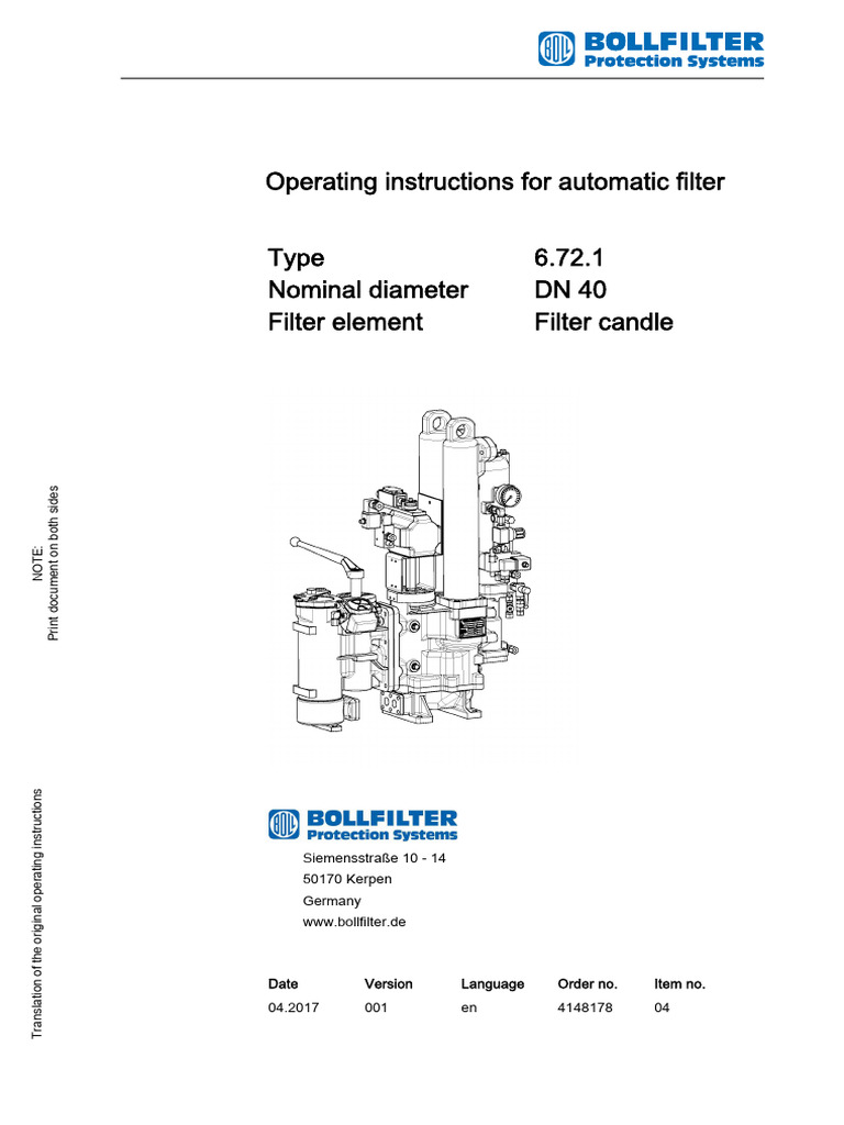 2140 Bollfilter LO Filter | PDF | Valve | Personal Protective Equipment