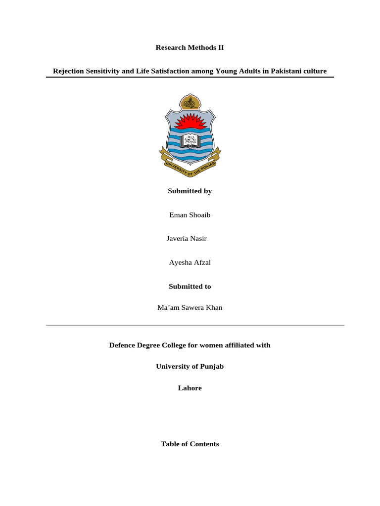 FINAL Document For Research | PDF | Contentment | Attachment Theory