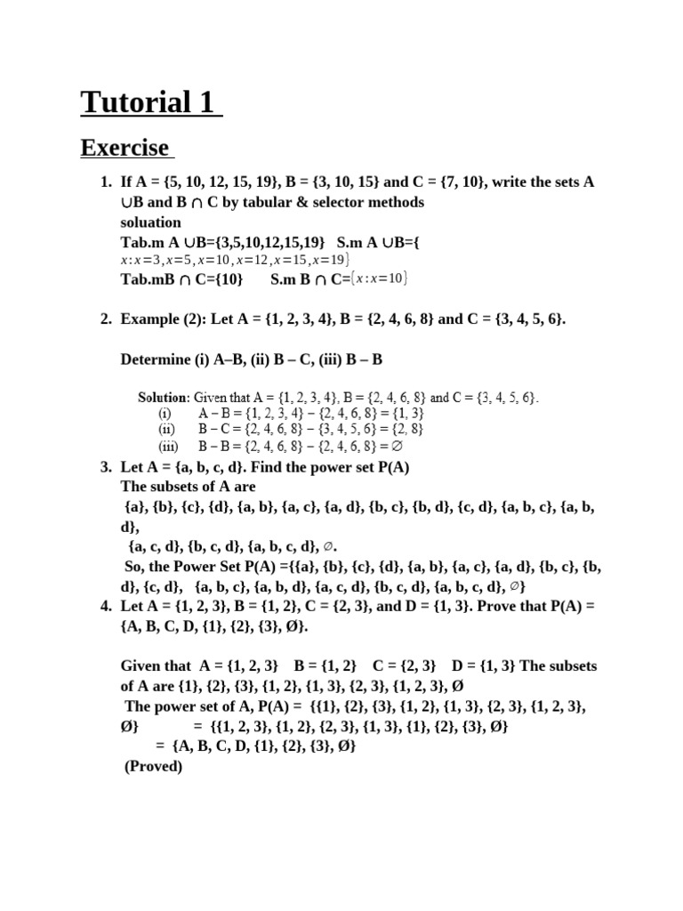 Math206 Tutorial01docx | PDF | Teaching Methods & Materials