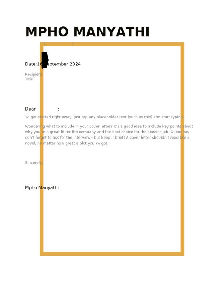 Mpho Manyathi: Address Telephone Email | PDF | Business