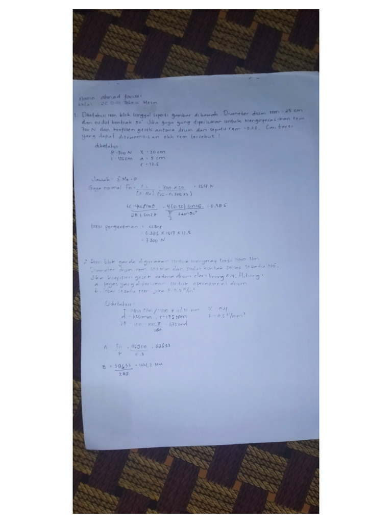 Tigas 5 Elemen Mesin | PDF