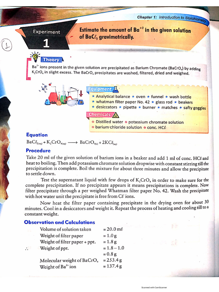 Practicals XI Chemistry | PDF