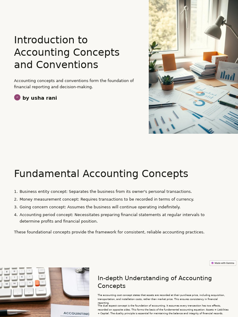 Introduction To Accounting Concepts and Conventions | PDF | Revenue ...