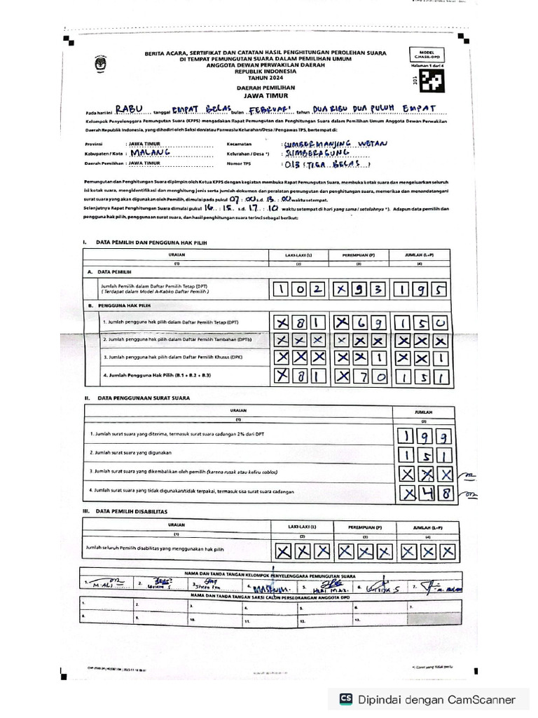 C Hasil Plano DPD Desa Sumberagung Tps 013 | PDF