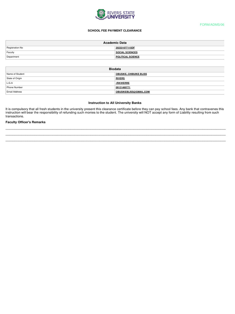 Payment Clearance | PDF
