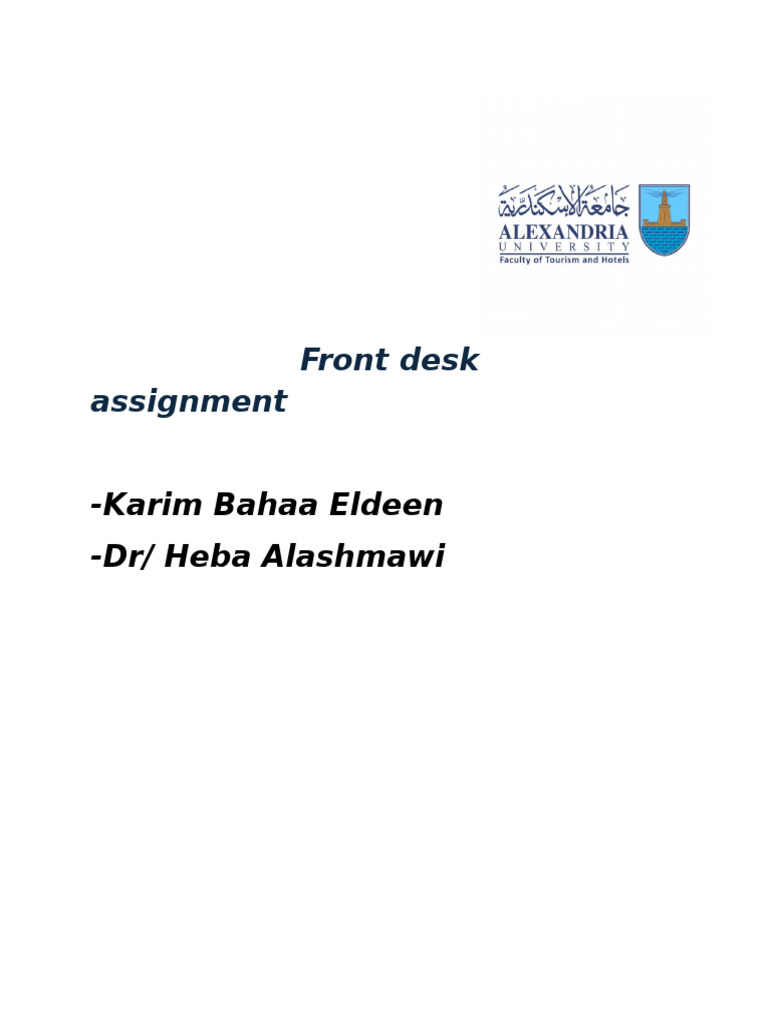 English Front Disk | PDF