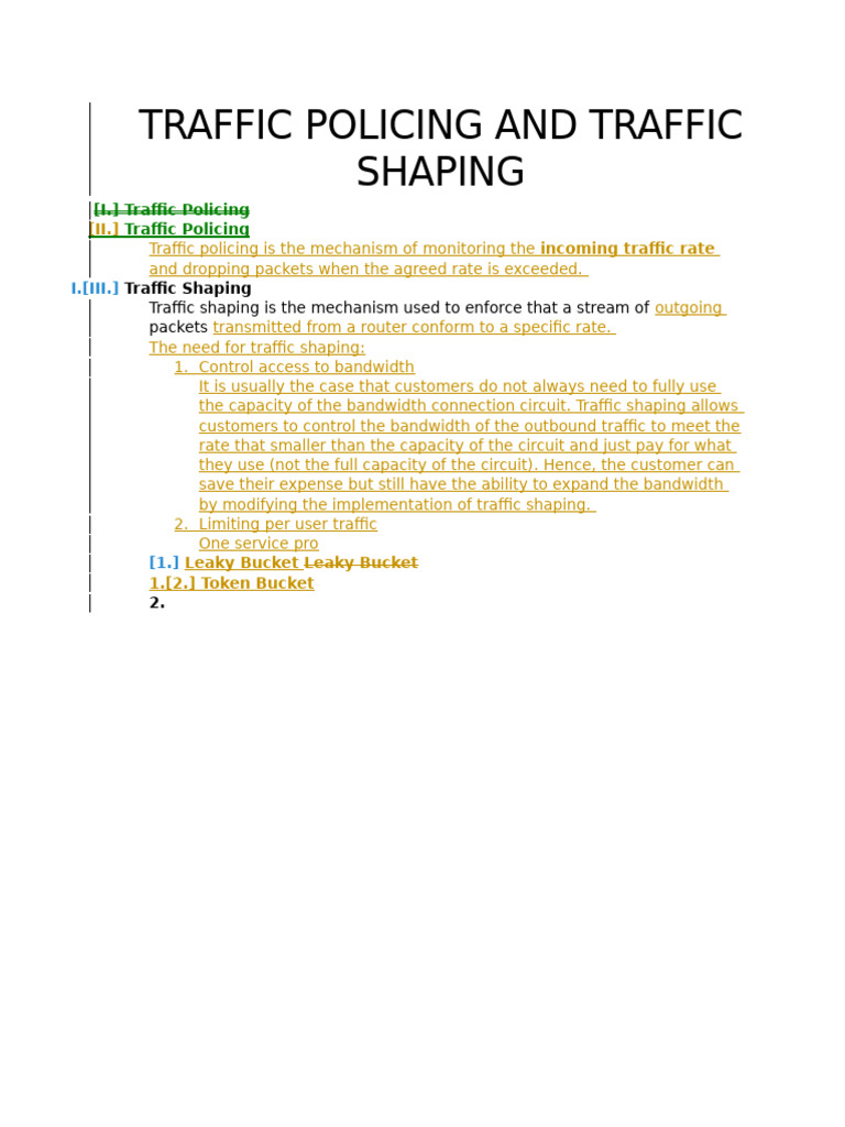 Traffic Policing and Traffic Shaping | PDF