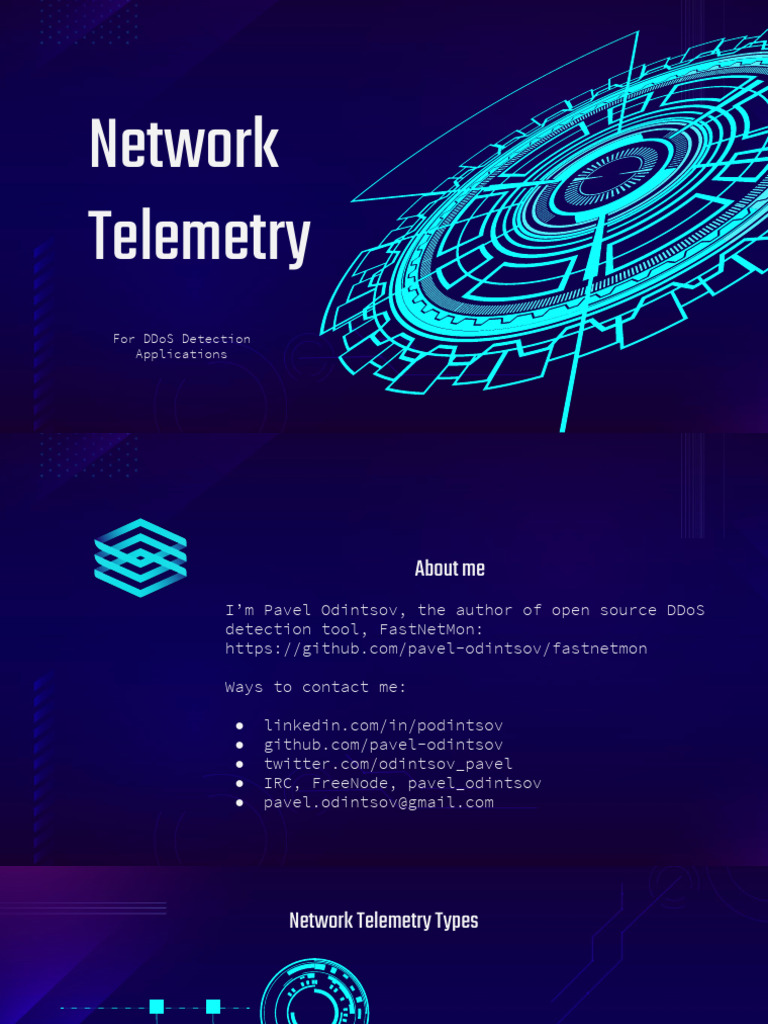 SANOG37 Conference-Network Telemetry For DDoS Detection Applications ...