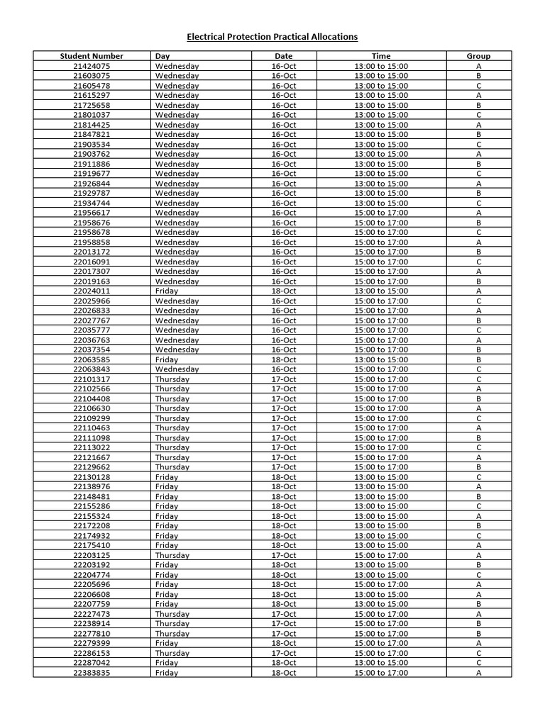 Electrical Protection Practical Allocations | PDF