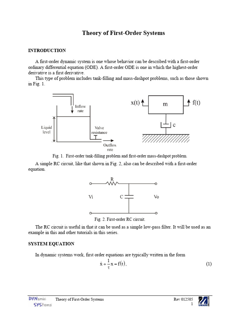 First Order Theory 012505 | PDF | Ordinary Differential Equation | Equations