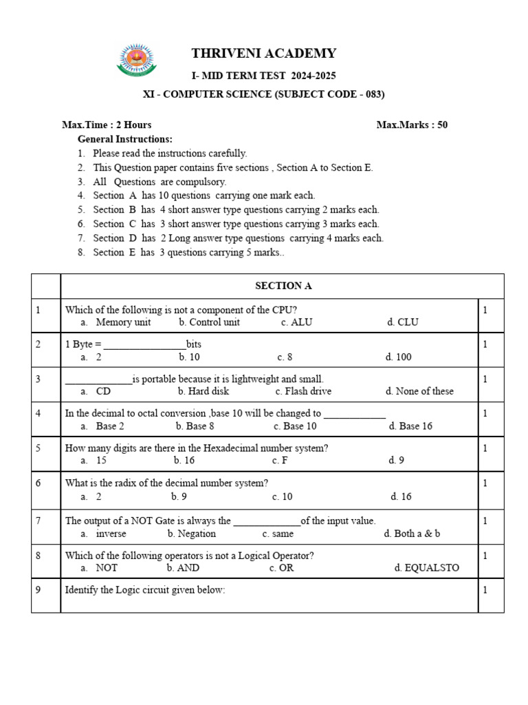 XI CS Final | PDF | Computing | Computer Engineering
