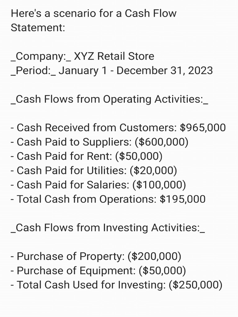 Cash Flow Statement Example | PDF