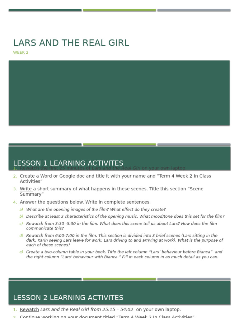 Term 4 Week 2 Learning Activities | PDF | Art