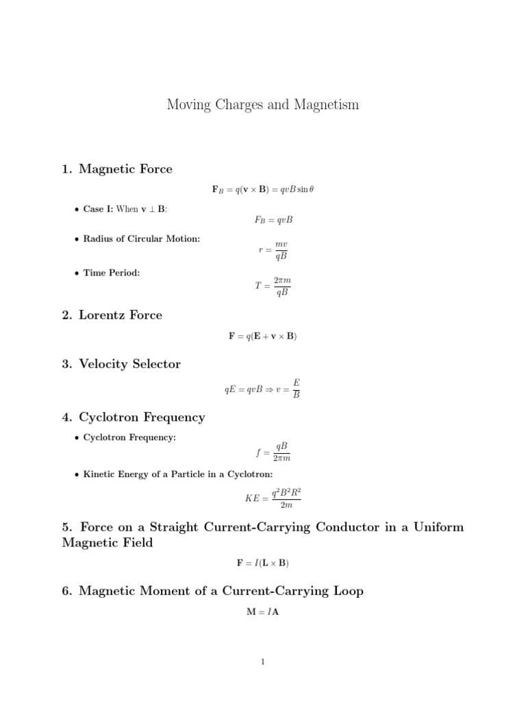 Physics Formulas | PDF | Magnetic Field | Physical Quantities