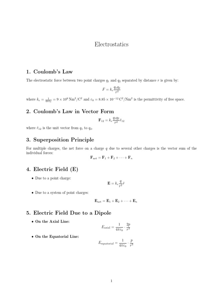 Electrostatics | PDF | Electrostatics | Electric Field