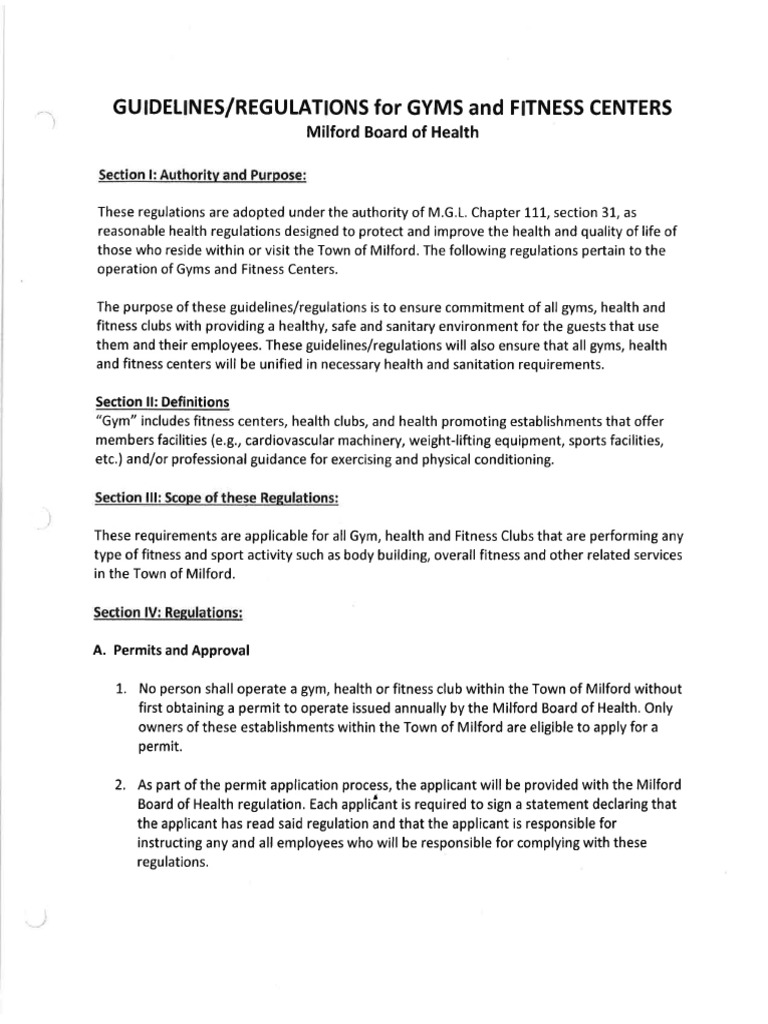 Gym Regulations PDF | PDF