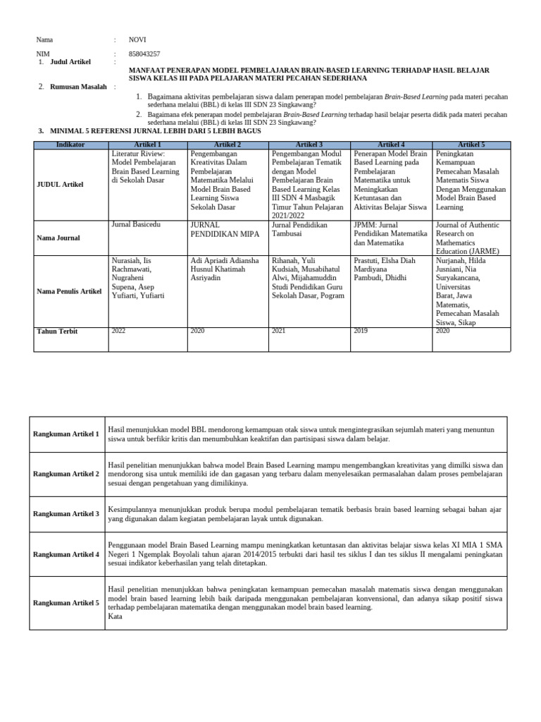 Contoh Format Tugas 1 | PDF