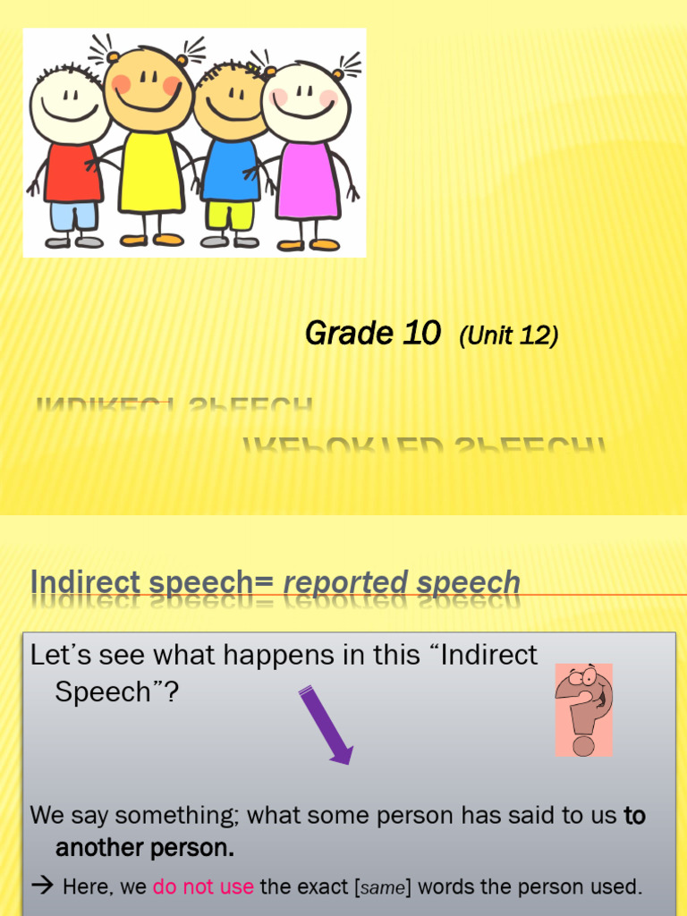 Indirect Speech-Unit 12 | PDF | Syntax | Grammar