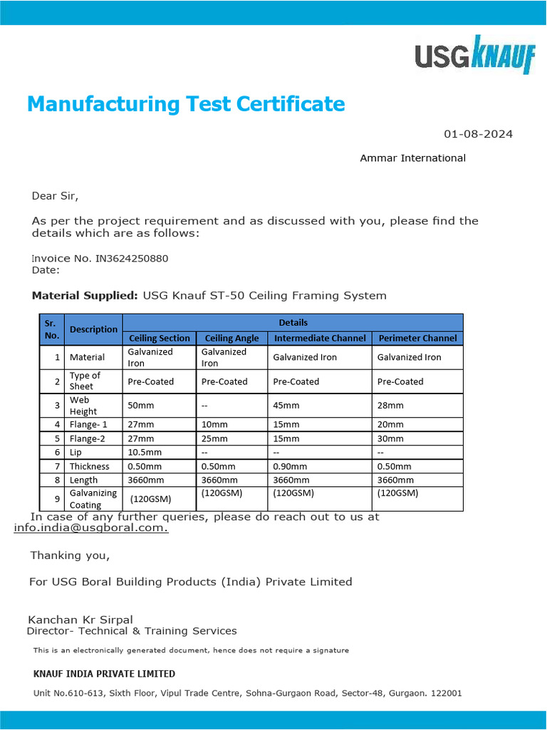 USG Knauf ST-50 Ceiling System Details | PDF