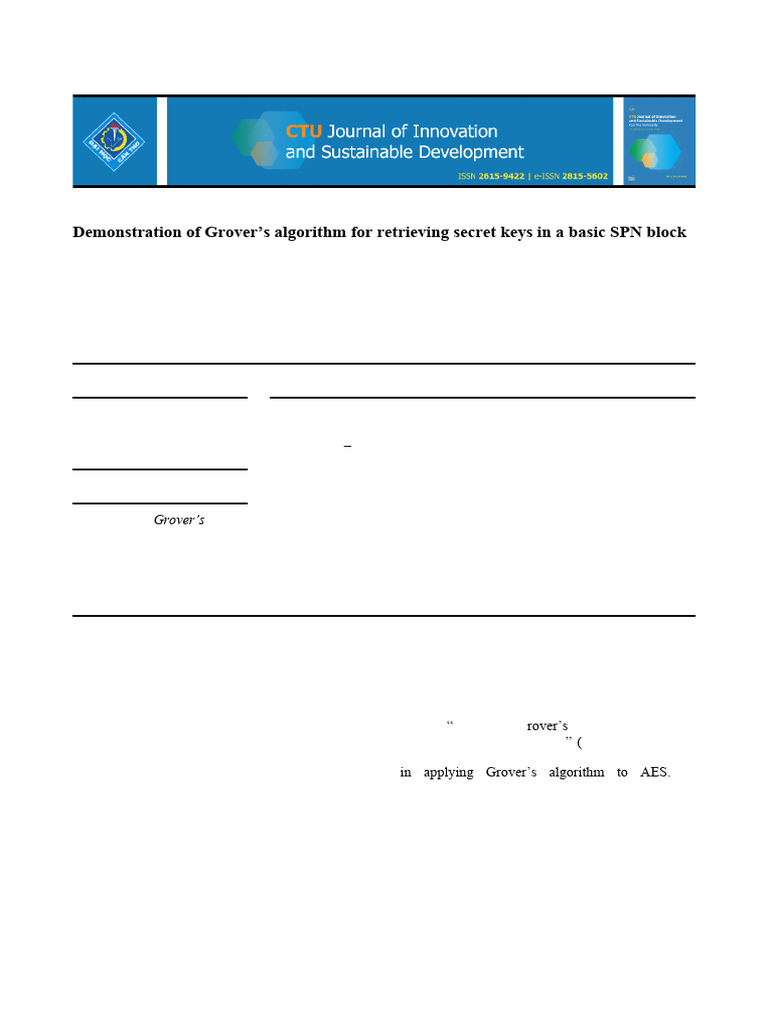 1131-Vu Minh Thang-R - NKD - Final | PDF | Quantum Computing | Encryption