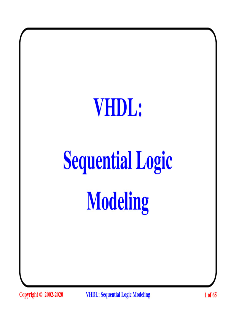 VHDL Sequential Logic Modeling | PDF | Vhdl | Logic Gate