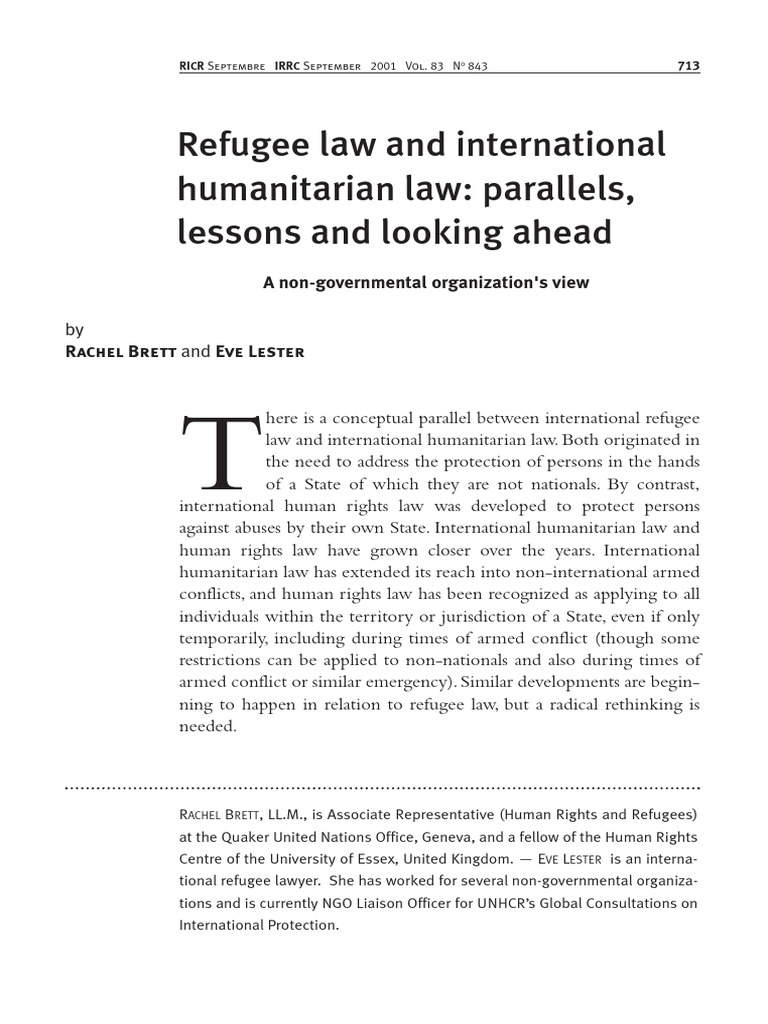 713-726_brett_lester | PDF | Refugee | United Nations High Commissioner ...
