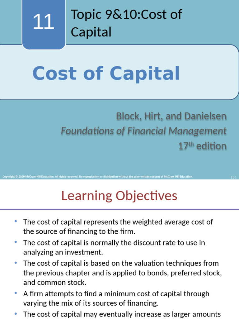 Topic 9 - 10 - Cost of Capital - BLOCK - FFM - 17e - Chap011 - PPT ...