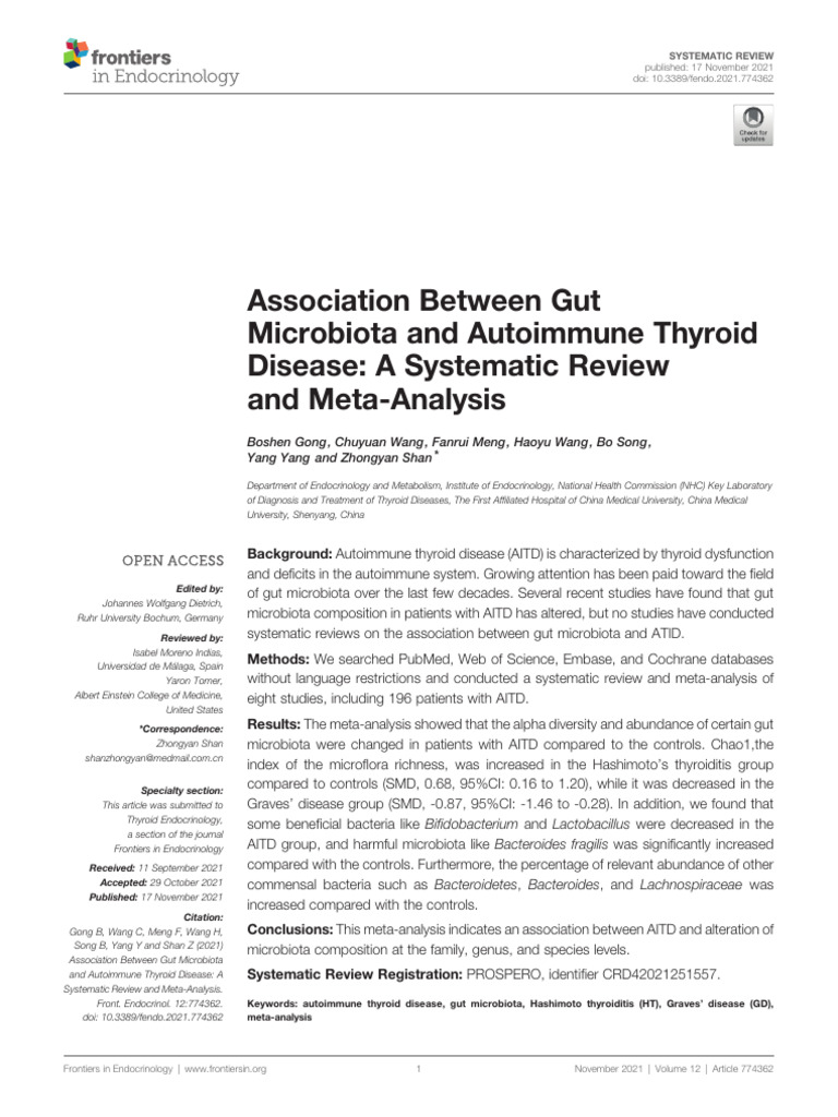 Association Between Gut Microbiota and Autoimmune Thyroid Disease A ...