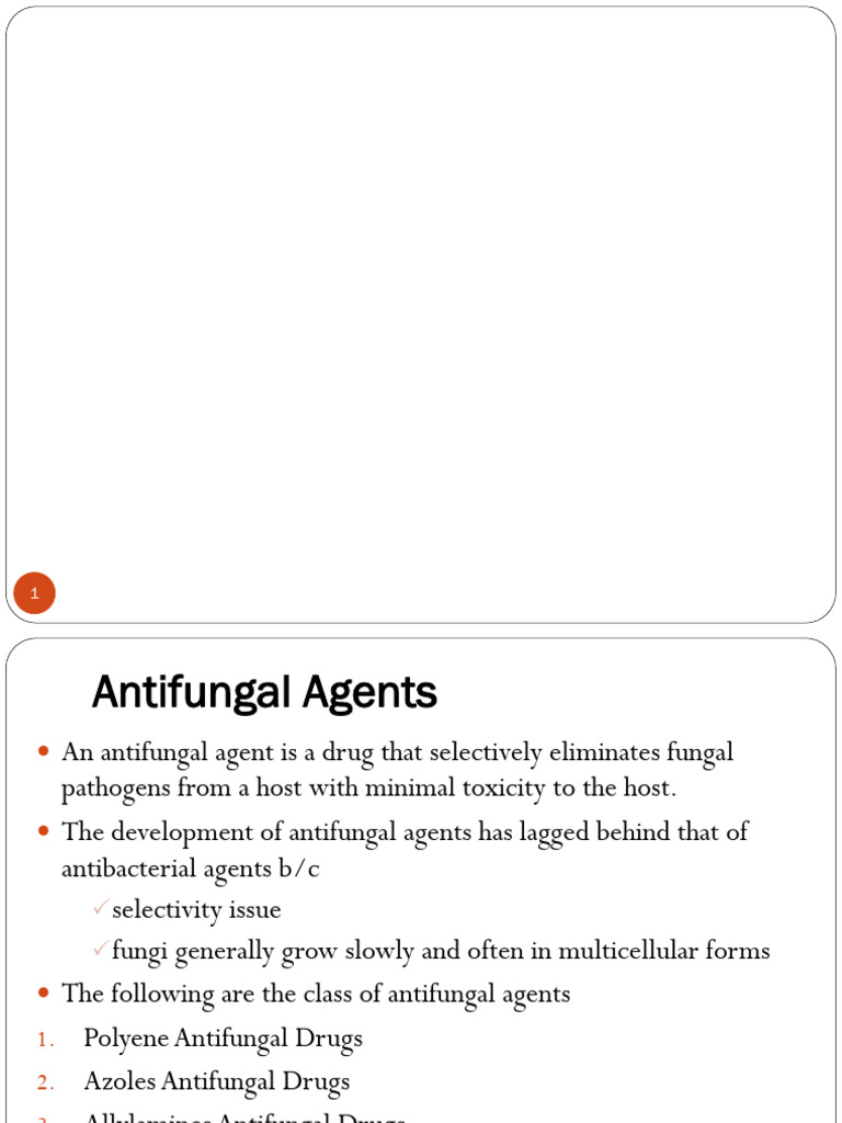 Antifungal Agents-1 | PDF | Drugs | Pharmacology