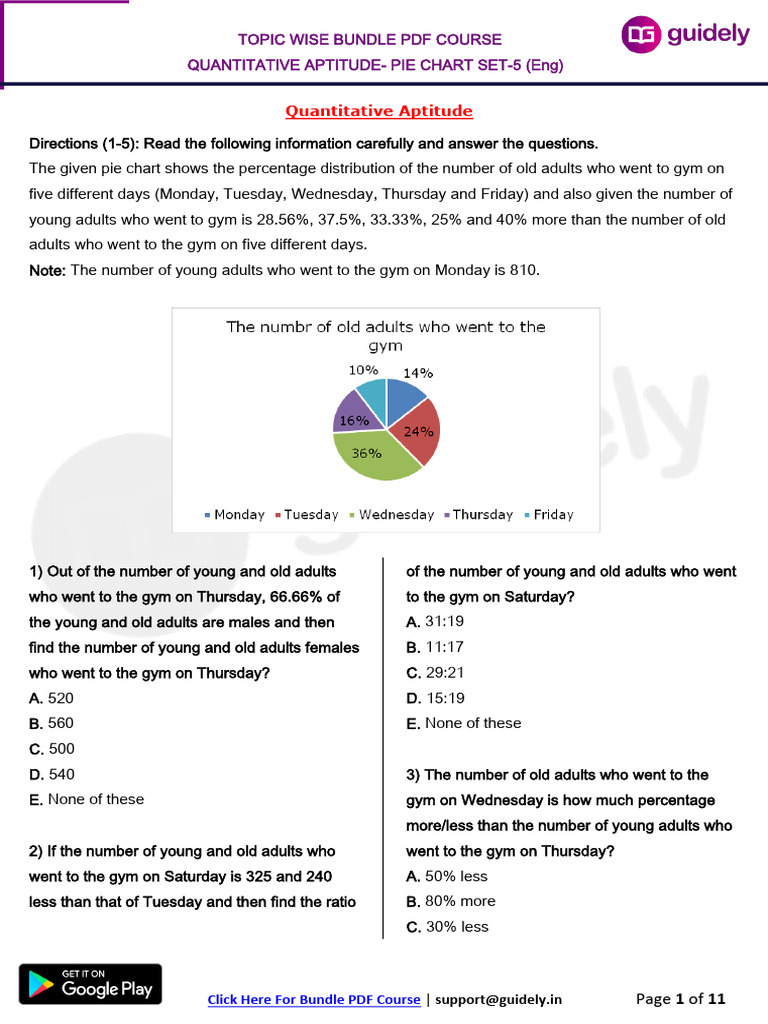 Topic Wise Bundle PDF Course Quantitative Aptitude-Pie Chart Set-5 (Eng ...