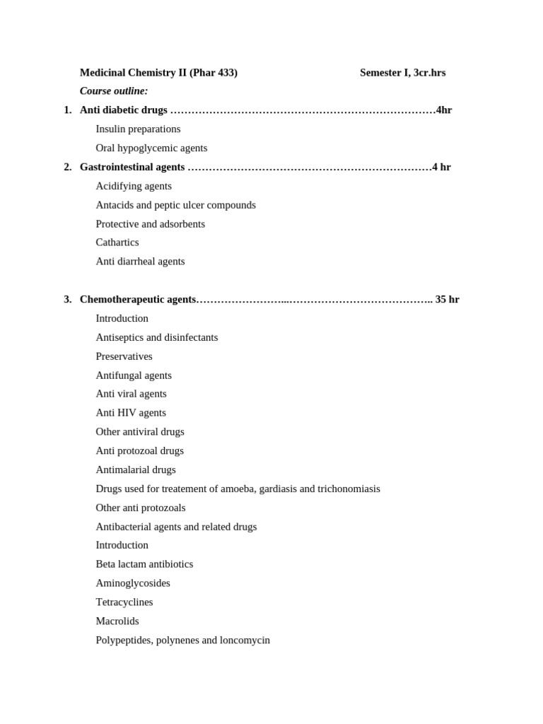 Medicinal Chemistry II | PDF
