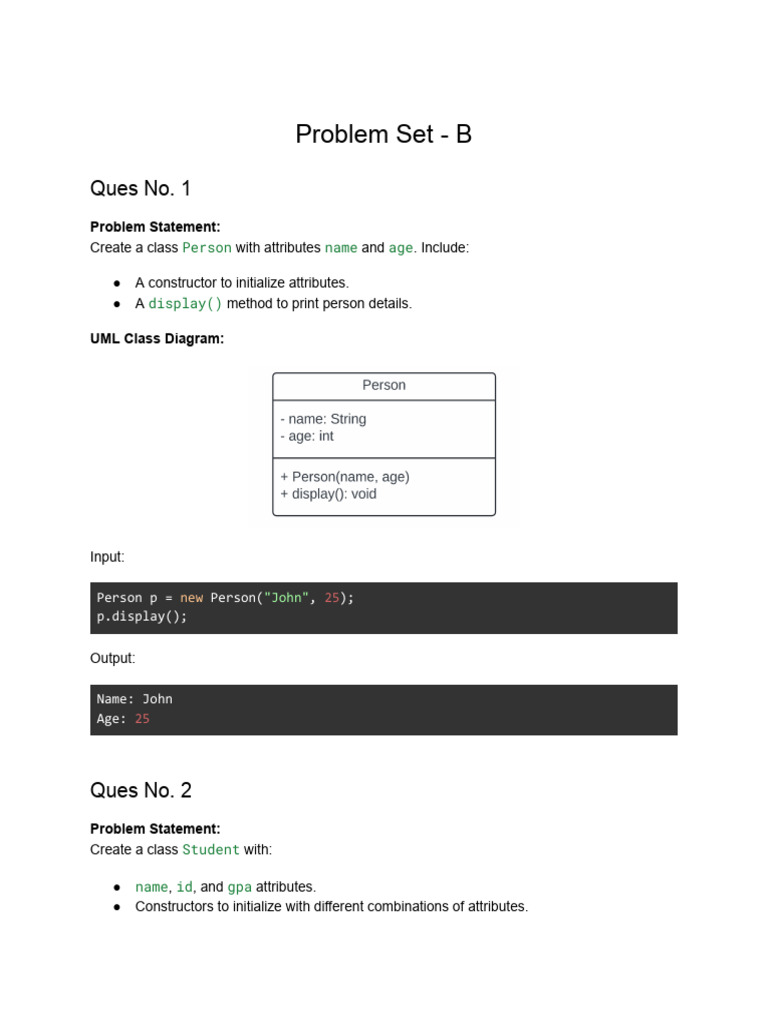 CSE215.4 Problem Set B Summer 2024 | PDF | Software Development | Computer Programming