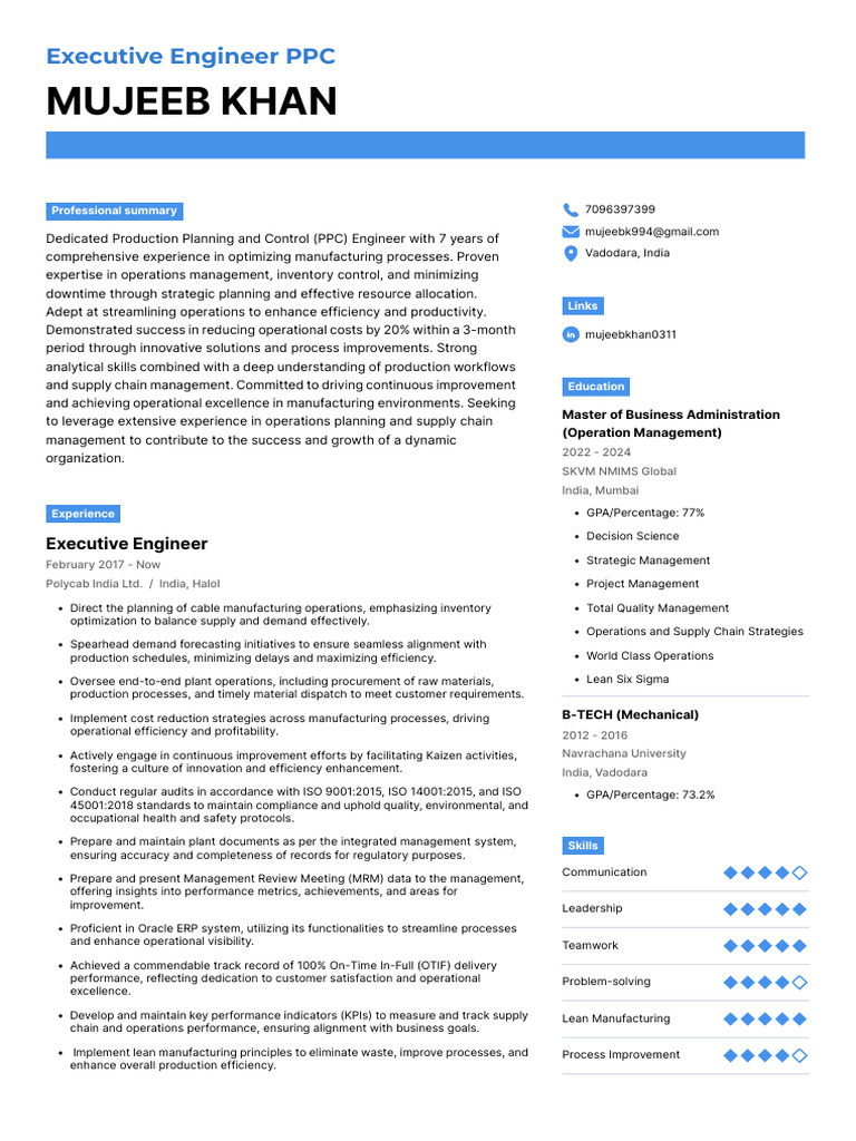 Mujeeb Cv | PDF | Supply Chain | Iso 9000