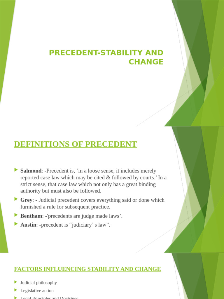 Precedent-stability and Change | PDF | Precedent | Case Law