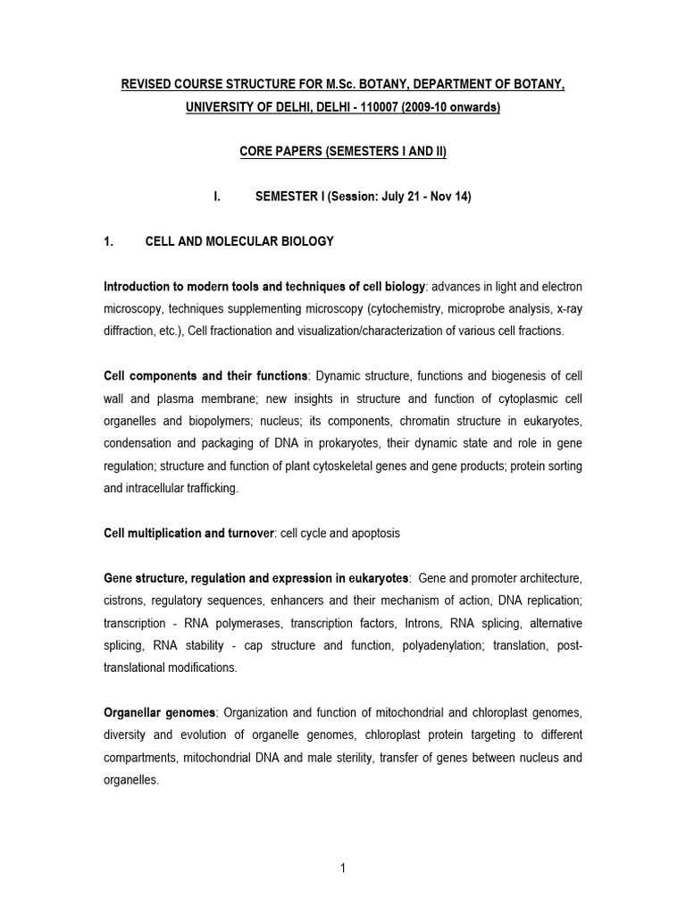 M.SC. (BOTANY)SYLLABUS | PDF | Regression Analysis | Evolution