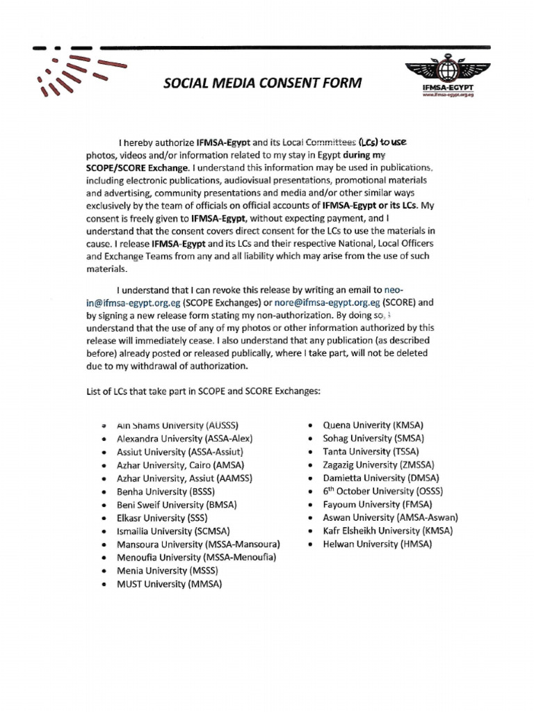 Social Media Consent Form | PDF