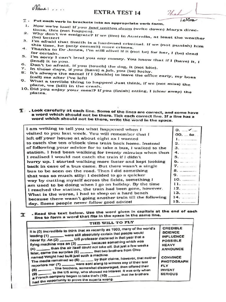 Extra Test 14 | PDF