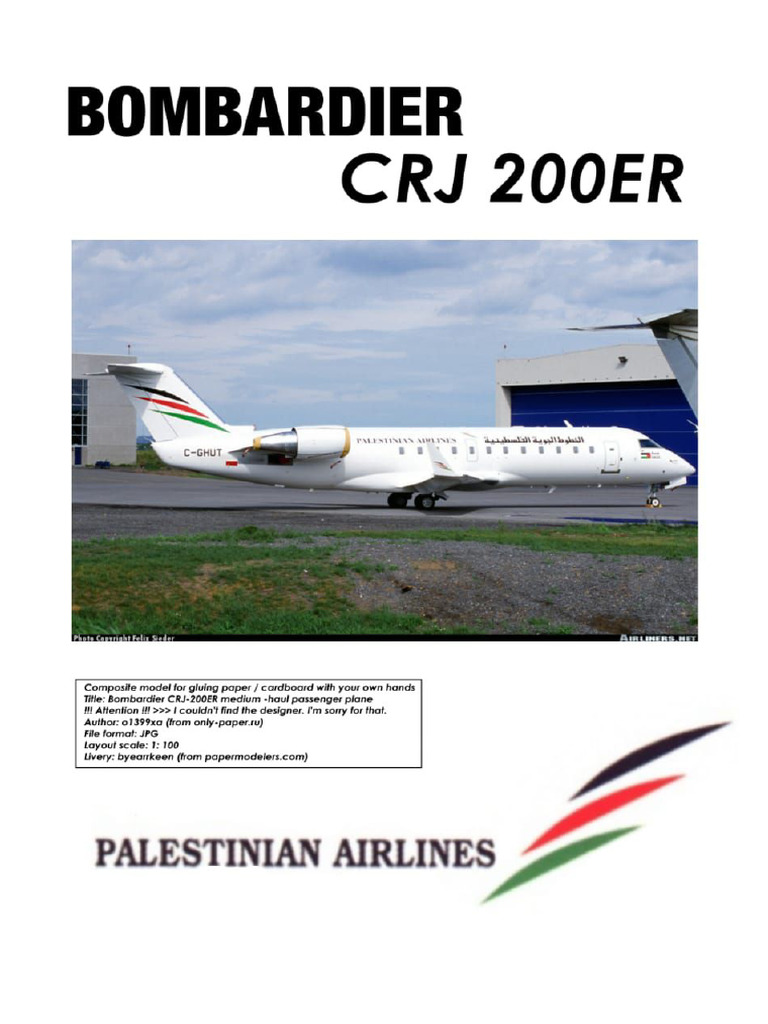 Palestinian Airlines CRJ-200 | PDF