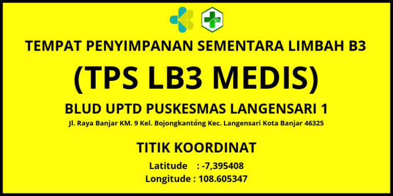 Tempat Penyimpanan Sementara Limbah B3: (Tps Lb3 Medis) | PDF