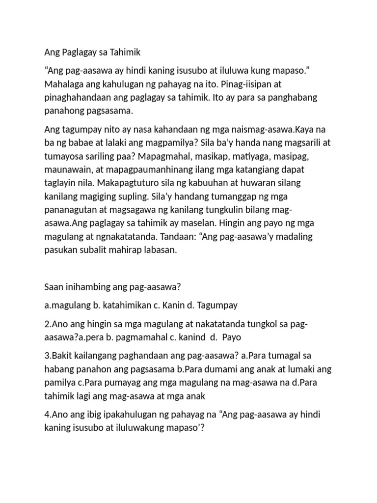 Reading Sa Filipino | PDF