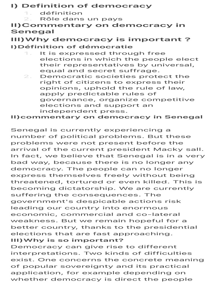 I) Definition of Democracy | PDF